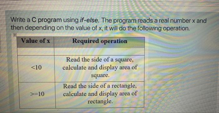 Solved Write A C Program Using If Else The Program Reads A