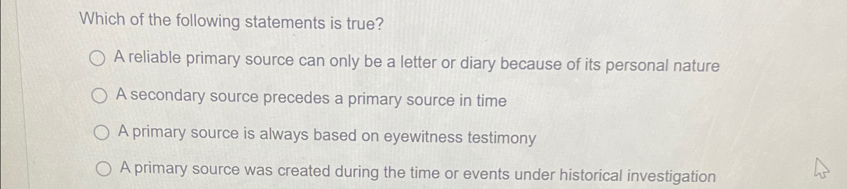 Solved Which of the following statements is true?A reliable | Chegg.com
