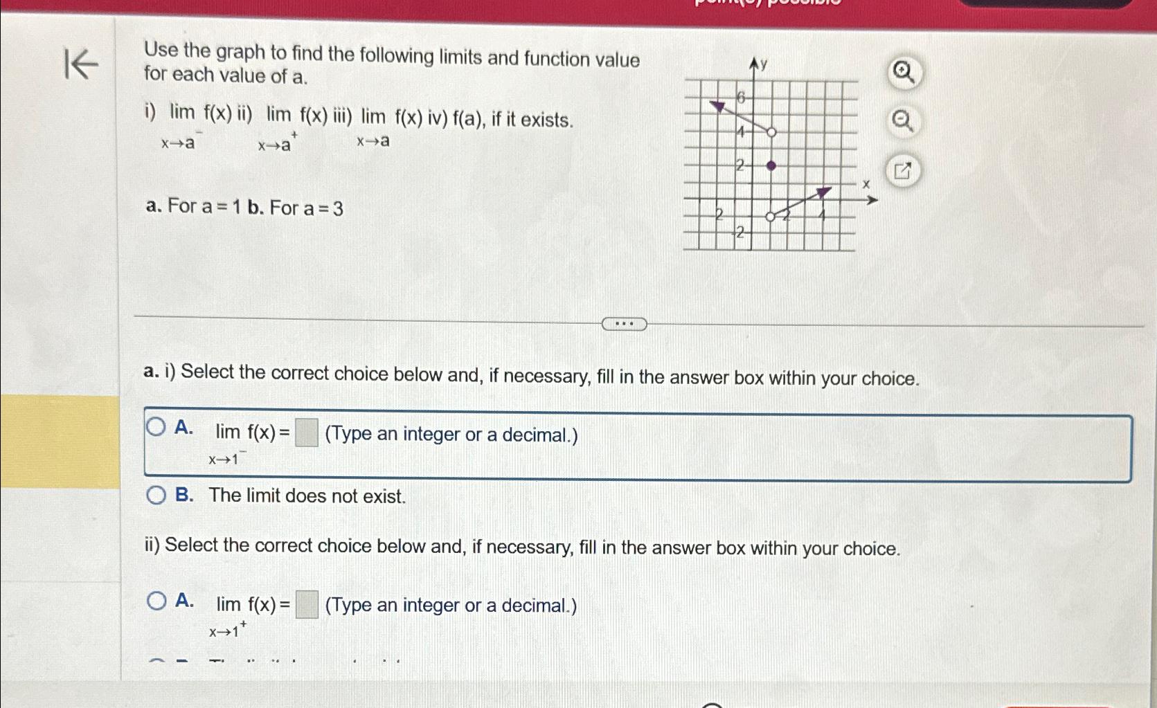 Solved Use the graph to find the following limits and | Chegg.com