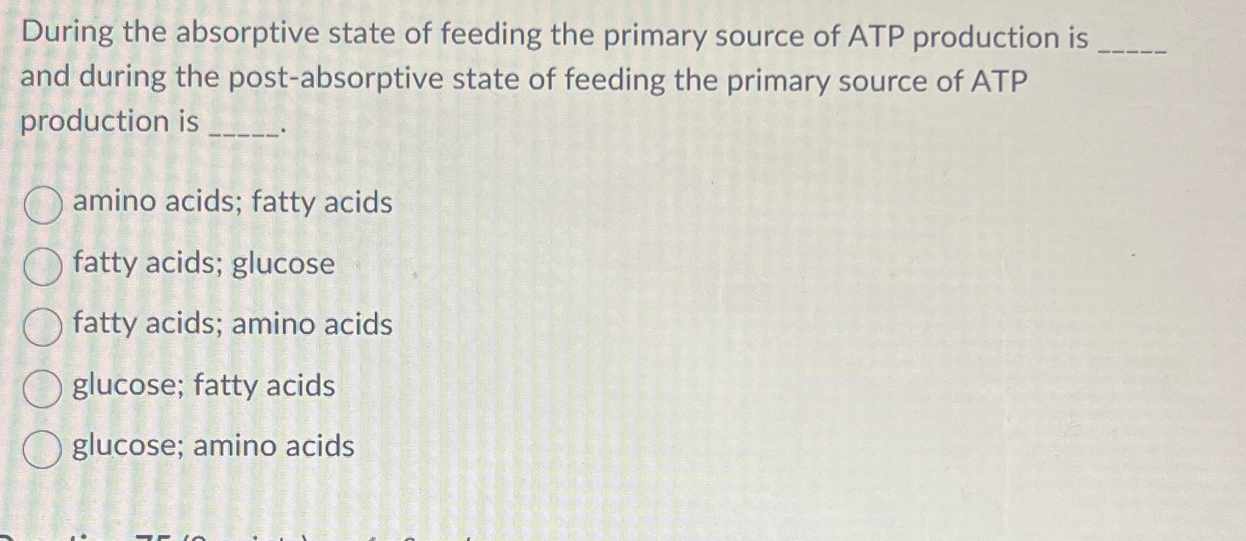 Solved During The Absorptive State Of Feeding The Primary