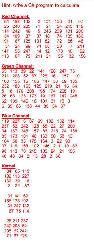 Solved The matrixes below represent the pixel values of | Chegg.com