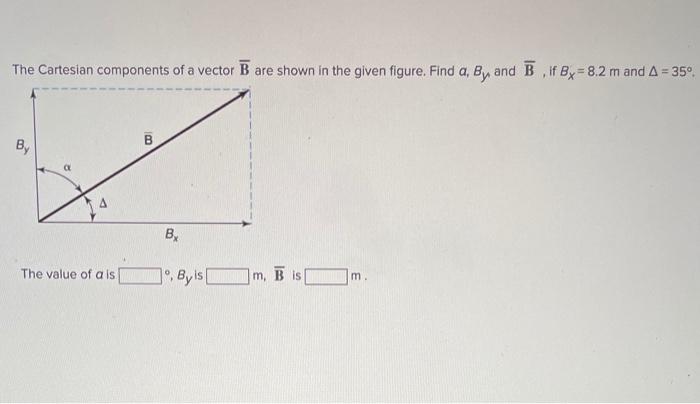 Solved The Cartesian components of a vector B are shown in | Chegg.com