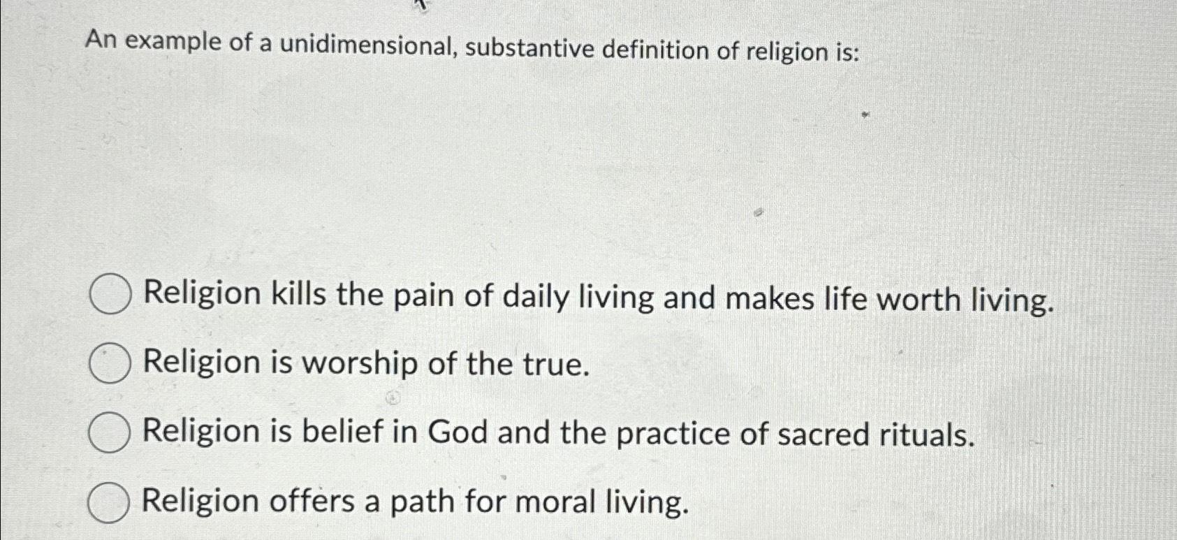 Solved An example of a unidimensional, substantive | Chegg.com