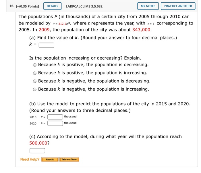 Solved 16. (-/0.35 Points) DETAILS LARPCALCLIM3 3.5.032. MY | Chegg.com