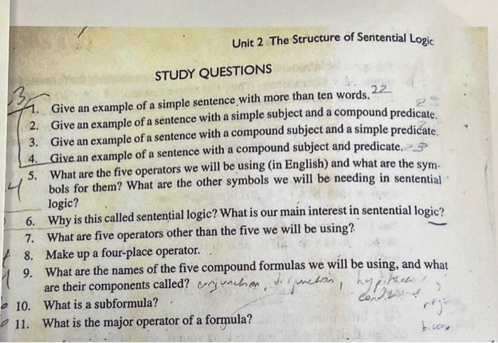 130 1. 2. 3. 4. 5. Unit 2 The Structure of Sentential | Chegg.com