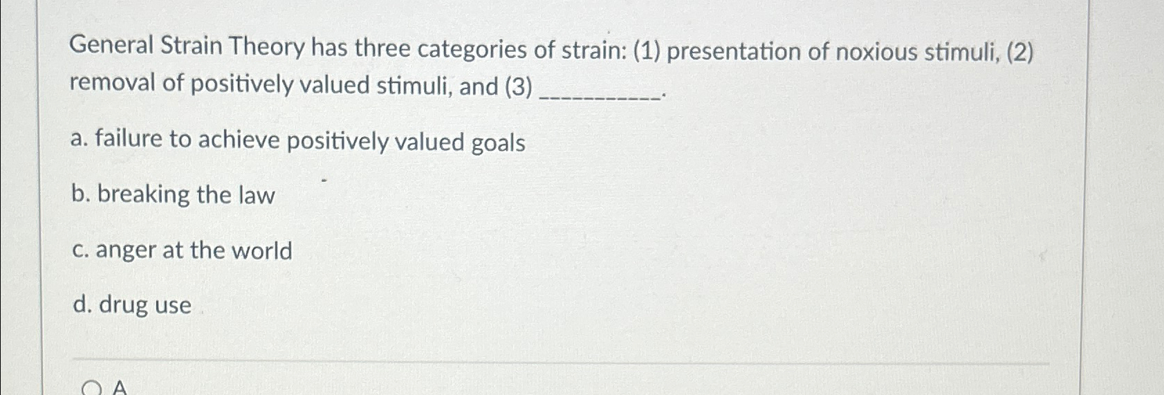 Solved General Strain Theory has three categories of strain: | Chegg.com