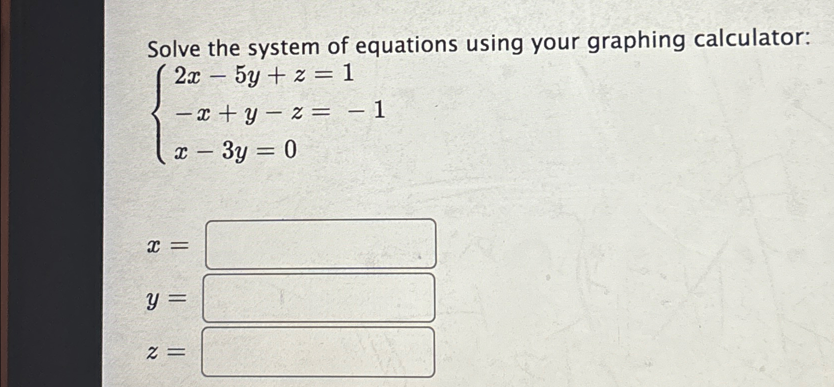 Solve the system of equations using your graphing | Chegg.com
