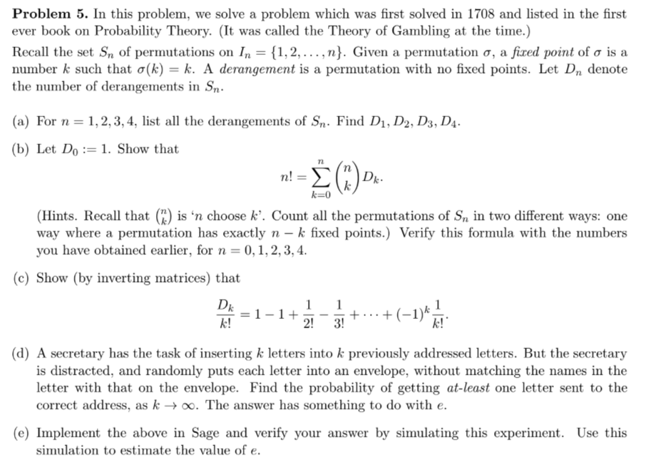 Problem 5.Recall the set Sn ﻿of permutations on | Chegg.com