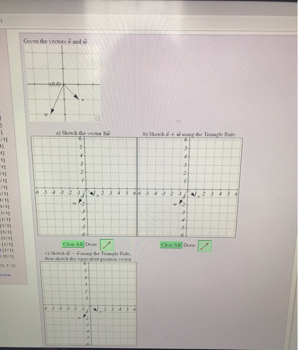 Solved 1 Given the vectors e and w a) Sketch the vector 3w | Chegg.com
