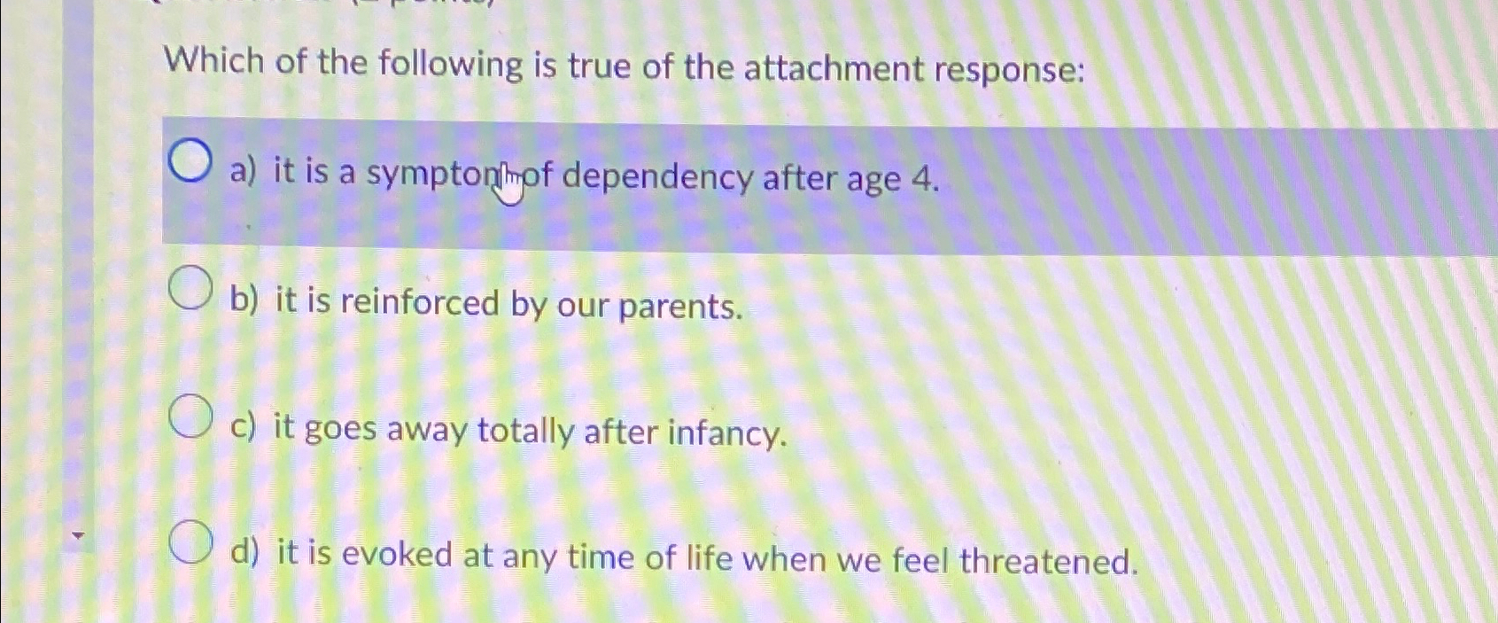 Solved Which of the following is true of the attachment | Chegg.com