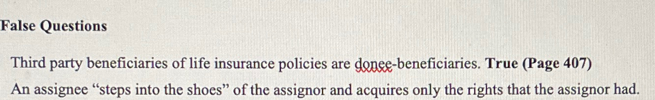 Solved An assignee "steps into the shoes" of the assignor | Chegg.com
