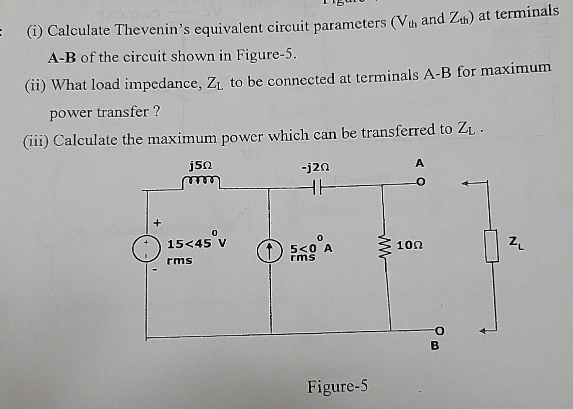 Solved (i) ﻿Calculate Thevenin's equivalent circuit | Chegg.com