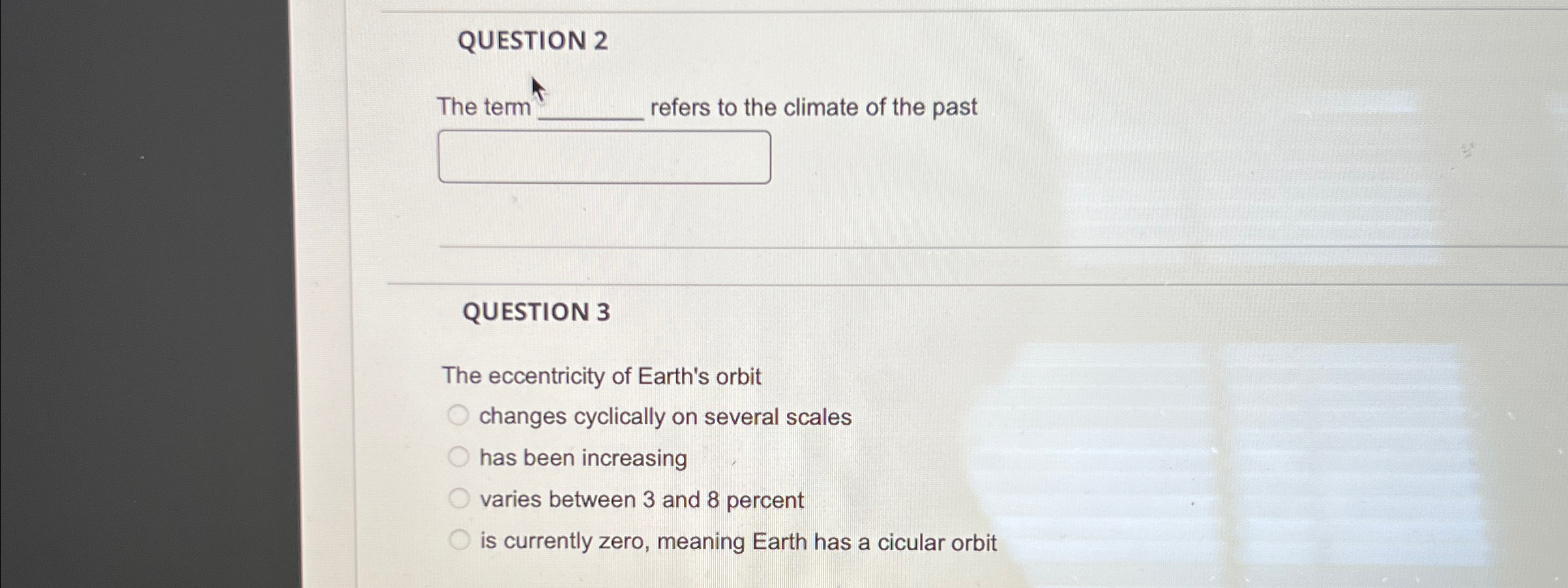 Solved QUESTION 2The term q, ﻿refers to the climate of the | Chegg.com