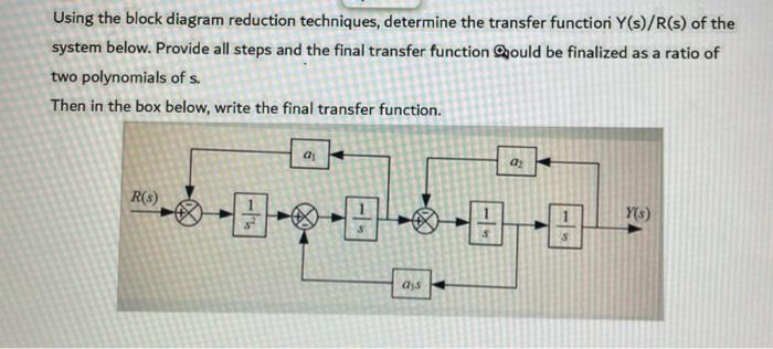 Solved Using the block diagram reduction techniques, | Chegg.com