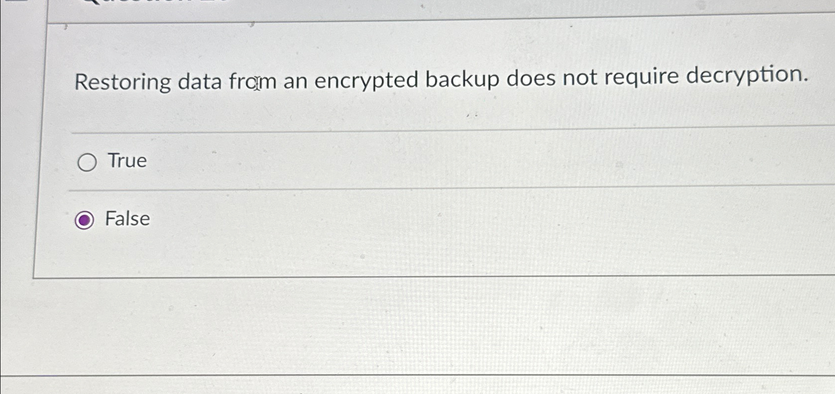Solved Restoring data from an encrypted backup does not | Chegg.com