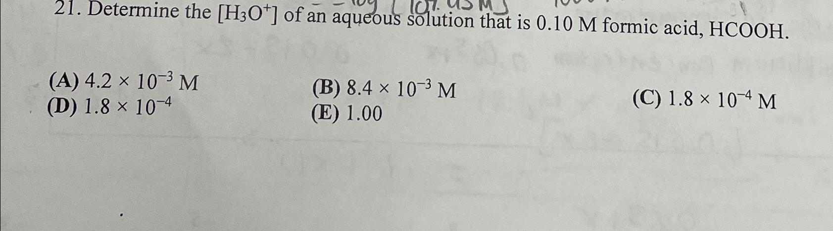 Solved Determine the H3O+of an aqueous solution that is | Chegg.com