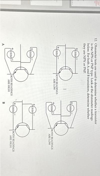 Solved 12 Ohmmeter Tests Are Used To Determine Whether A
