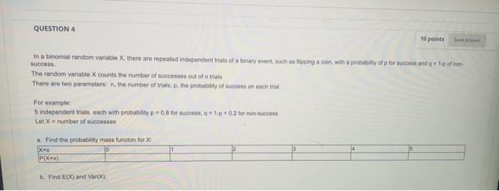 Solved In a binomial random variable X, there are repeated | Chegg.com
