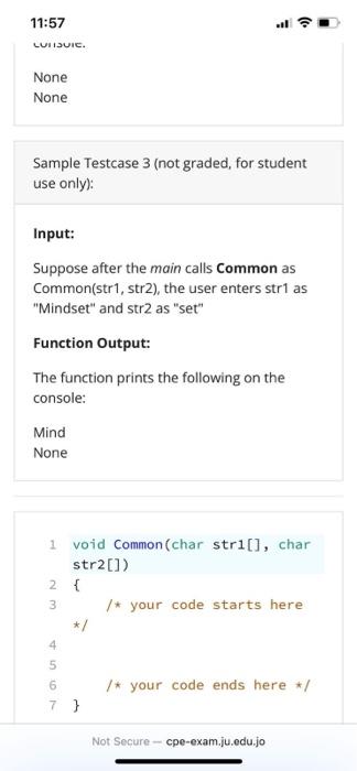 Solved Complete the code of the function "Common" which | Chegg.com