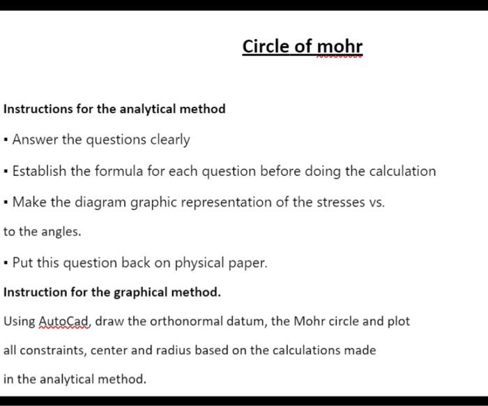 Solved Instructions for the analytical method - Answer the | Chegg.com
