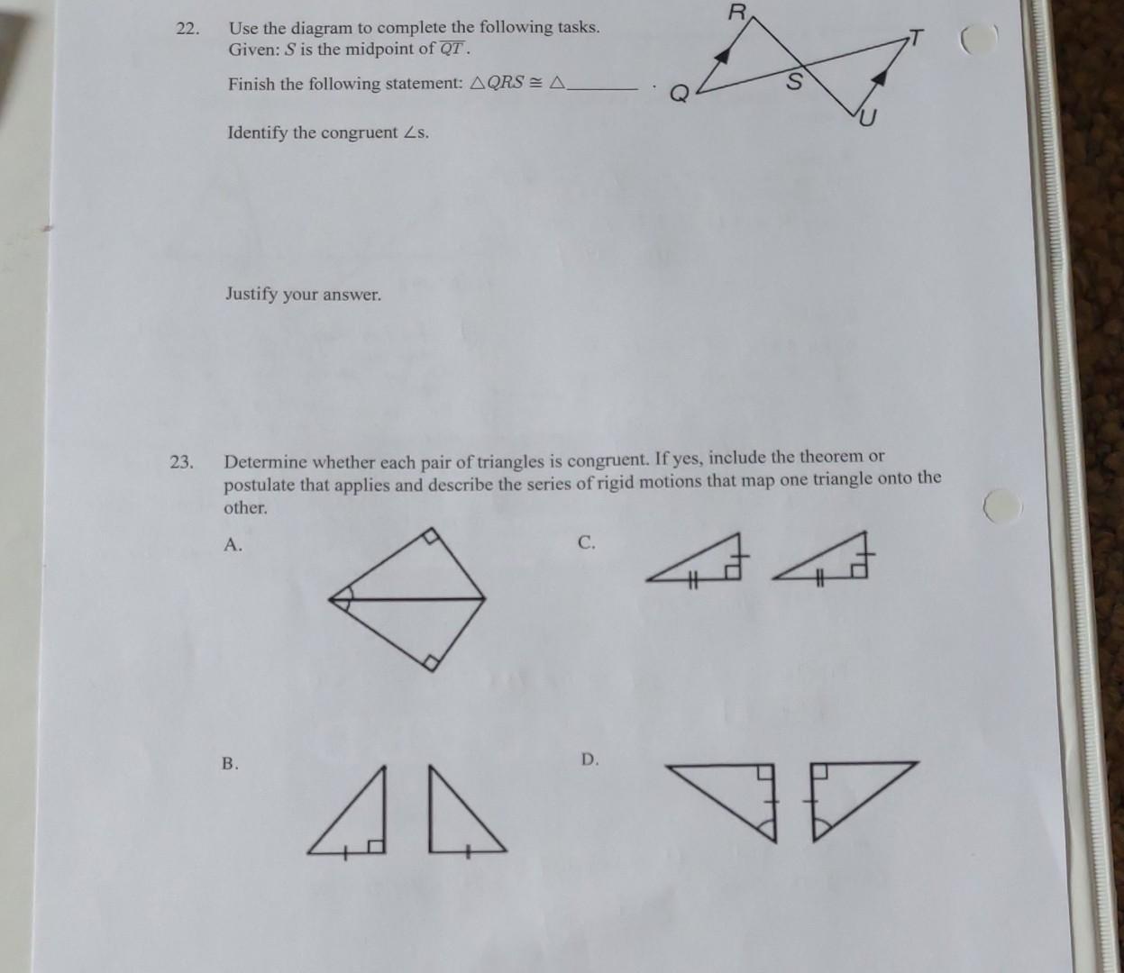 Solved R 22. Use the diagram to complete the following | Chegg.com