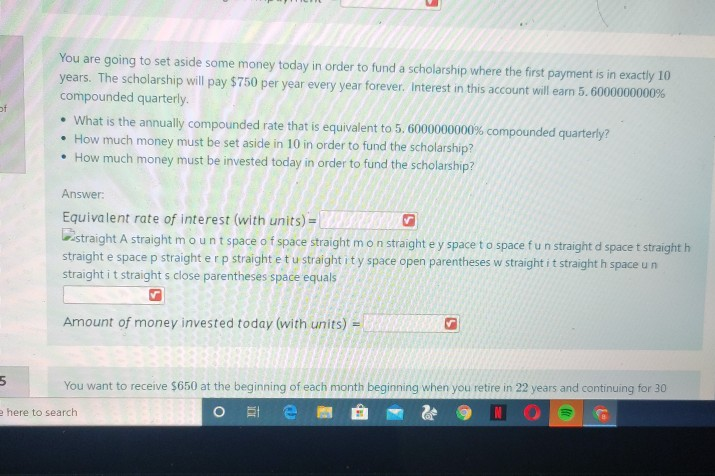 Solved f You are going to set aside some money today in | Chegg.com