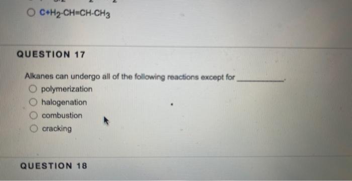 Solved Alkanes can undergo all of the following reactions | Chegg.com