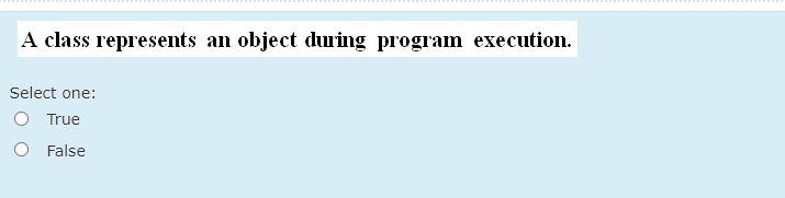 Solved A class represents an object during program | Chegg.com