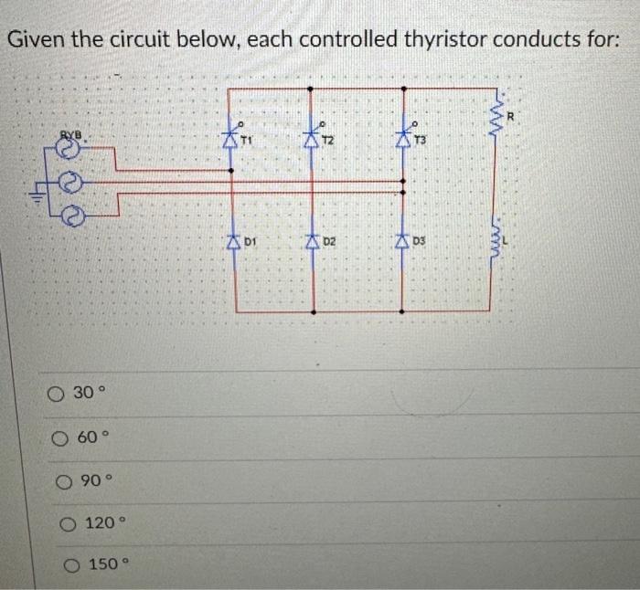 Solved Given the circuit below, each controlled thyristor | Chegg.com