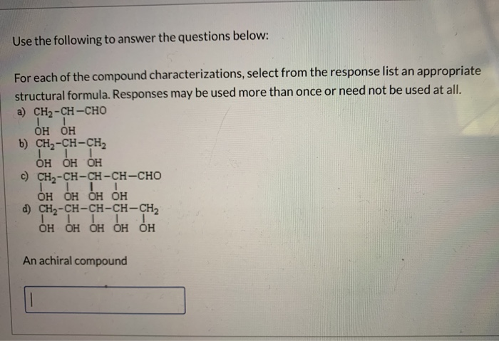 Solved Use the following to answer the questions below: For | Chegg.com