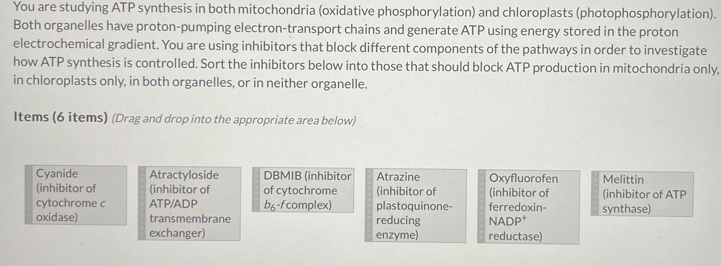 Solved You are studying ATP synthesis in both mitochondria | Chegg.com