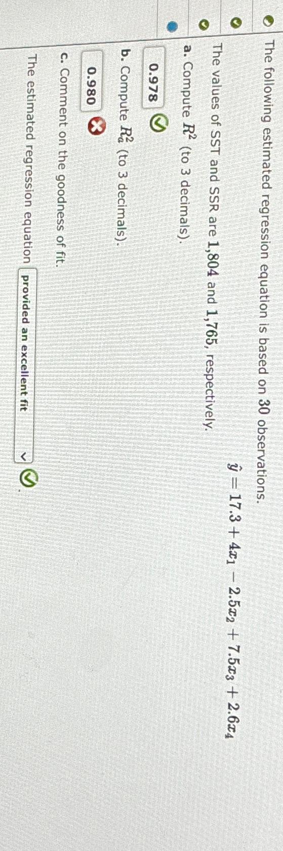 Solved The following estimated regression equation is based | Chegg.com