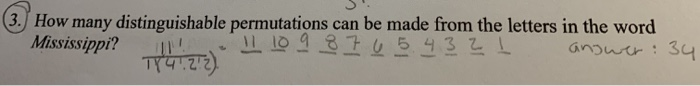 Solved 3. How many distinguishable permutations can be made | Chegg.com