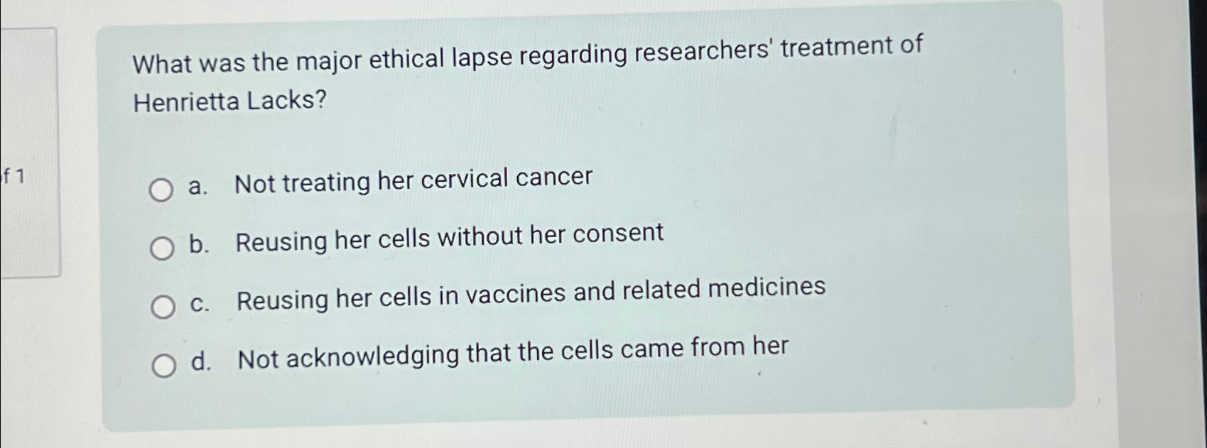 Solved What was the major ethical lapse regarding | Chegg.com