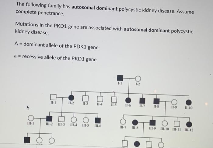 The following family has autosomal dominant | Chegg.com
