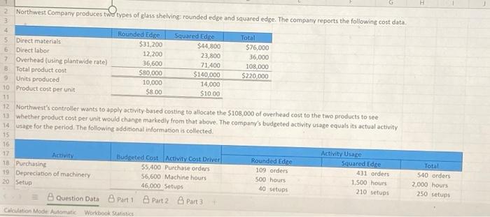 1E Exercise 17-19 (Static): Activity-based costing to | Chegg.com