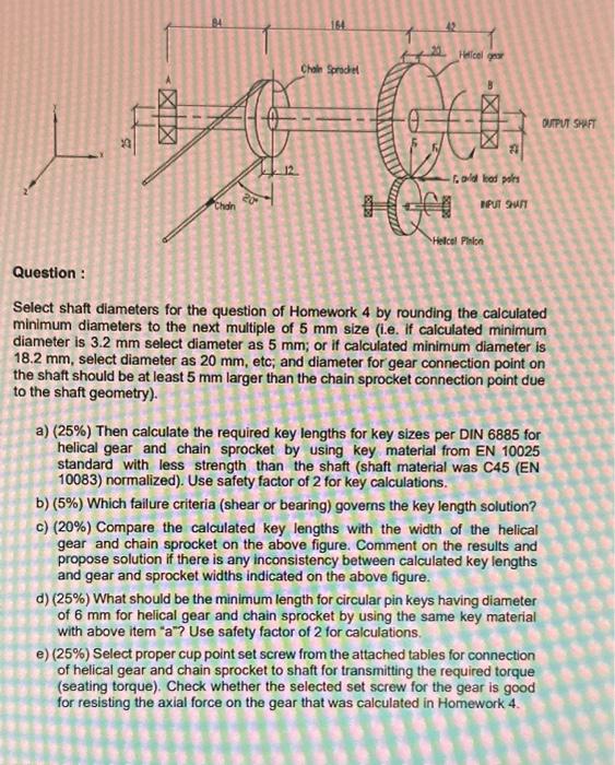 Solved Select shaft diameters for the question of Homework 4 | Chegg.com