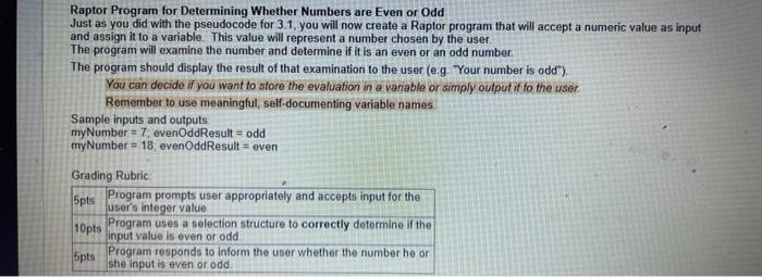 Solved Raptor Program for Determining Whether Numbers are | Chegg.com