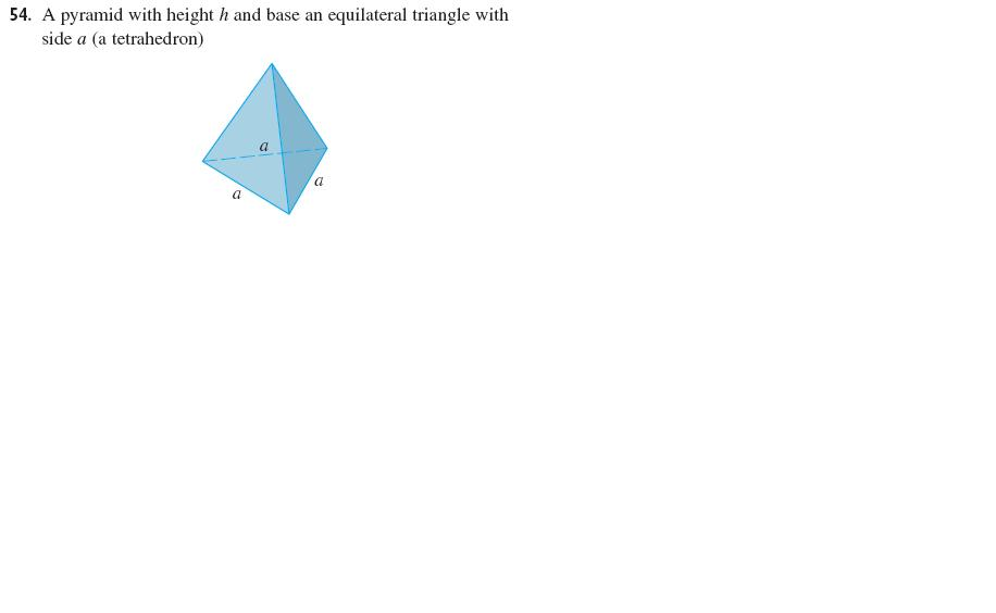 Solved A pyramid with height h and base an equilateral | Chegg.com