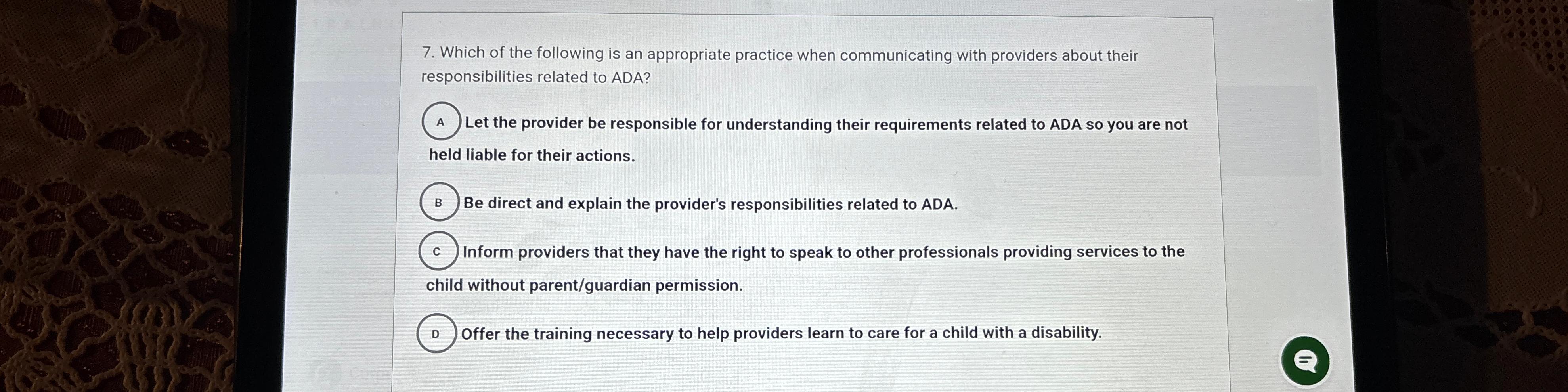 Solved Which of the following is an appropriate practice | Chegg.com