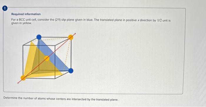 Solved Required information For a BCC unit cell, consider | Chegg.com