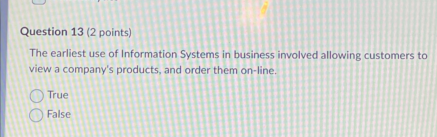 Solved Question 13 (2 ﻿points)The earliest use of | Chegg.com