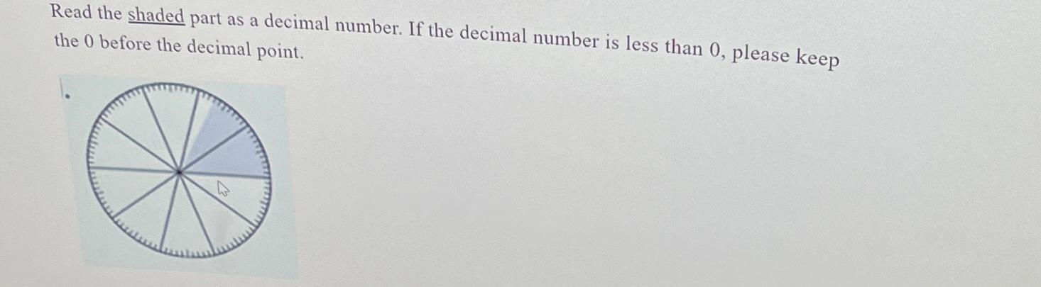 Solved Read the shaded part as a decimal number. If the | Chegg.com