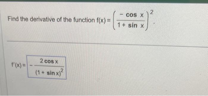 Solved Find the derivative of the function | Chegg.com