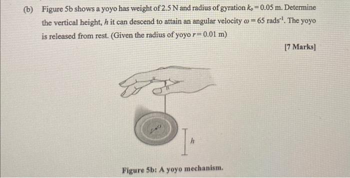 Solved Figure 5 b shows a yoyo has weight of 2.5 N and | Chegg.com