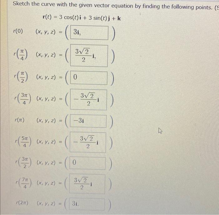 Solved Sketch the curve with the given vector equation by | Chegg.com