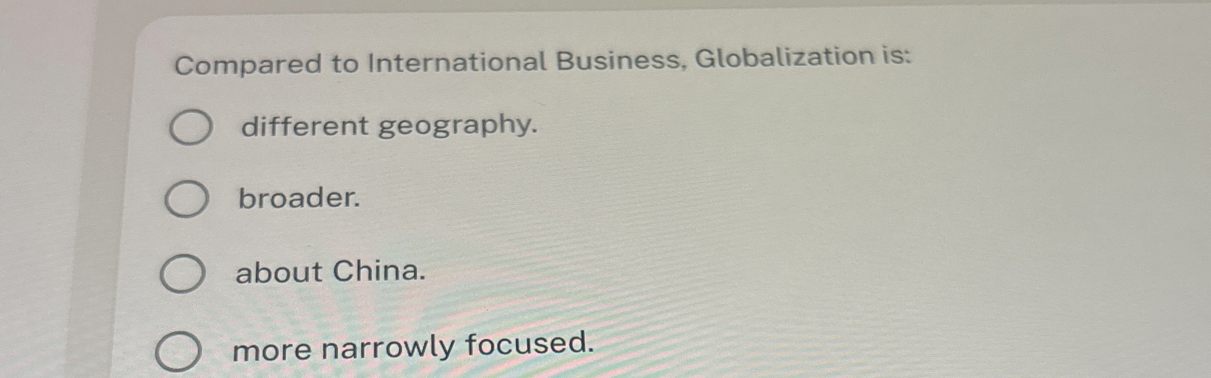 Solved Compared to International Business, Globalization | Chegg.com