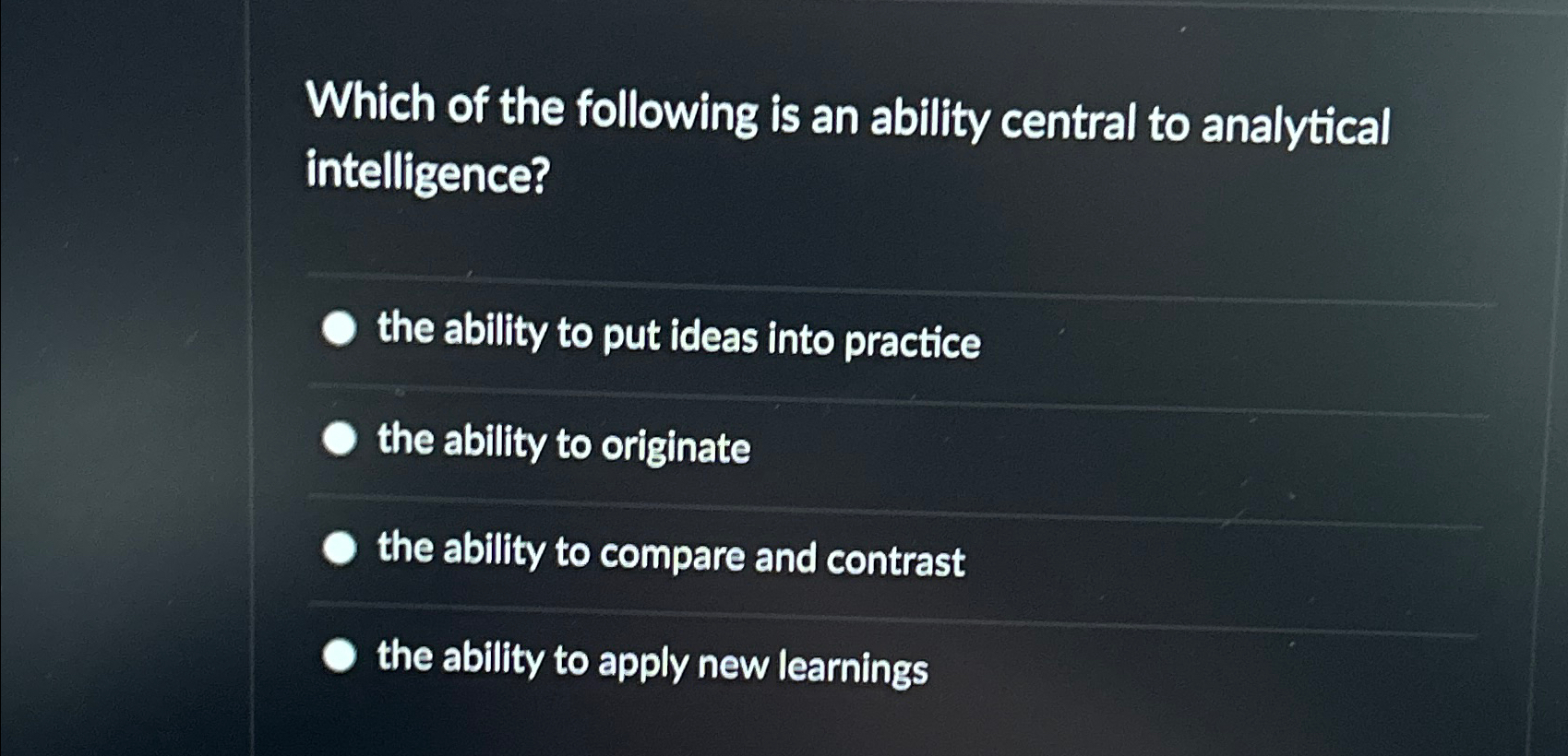 Solved Which of the following is an ability central to | Chegg.com