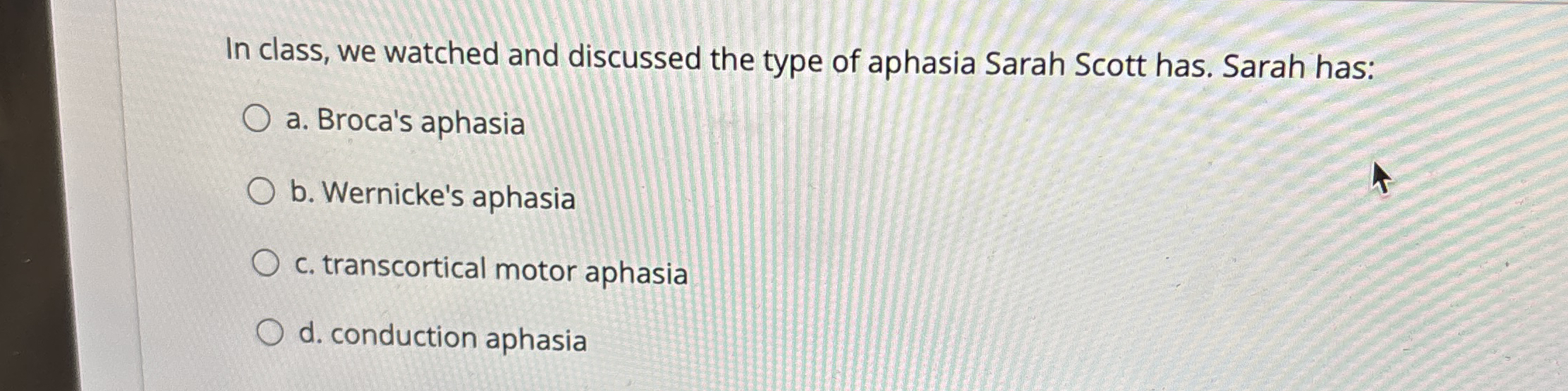Solved In class, we watched and discussed the type of | Chegg.com