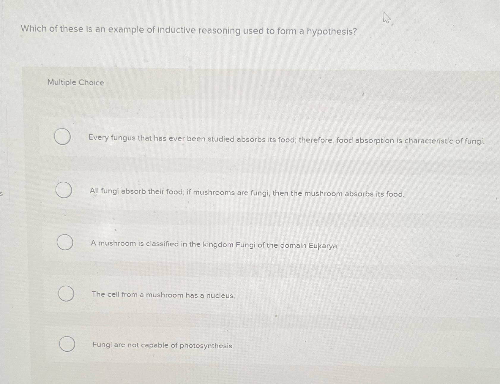 Solved Which of these is an example of inductive reasoning | Chegg.com
